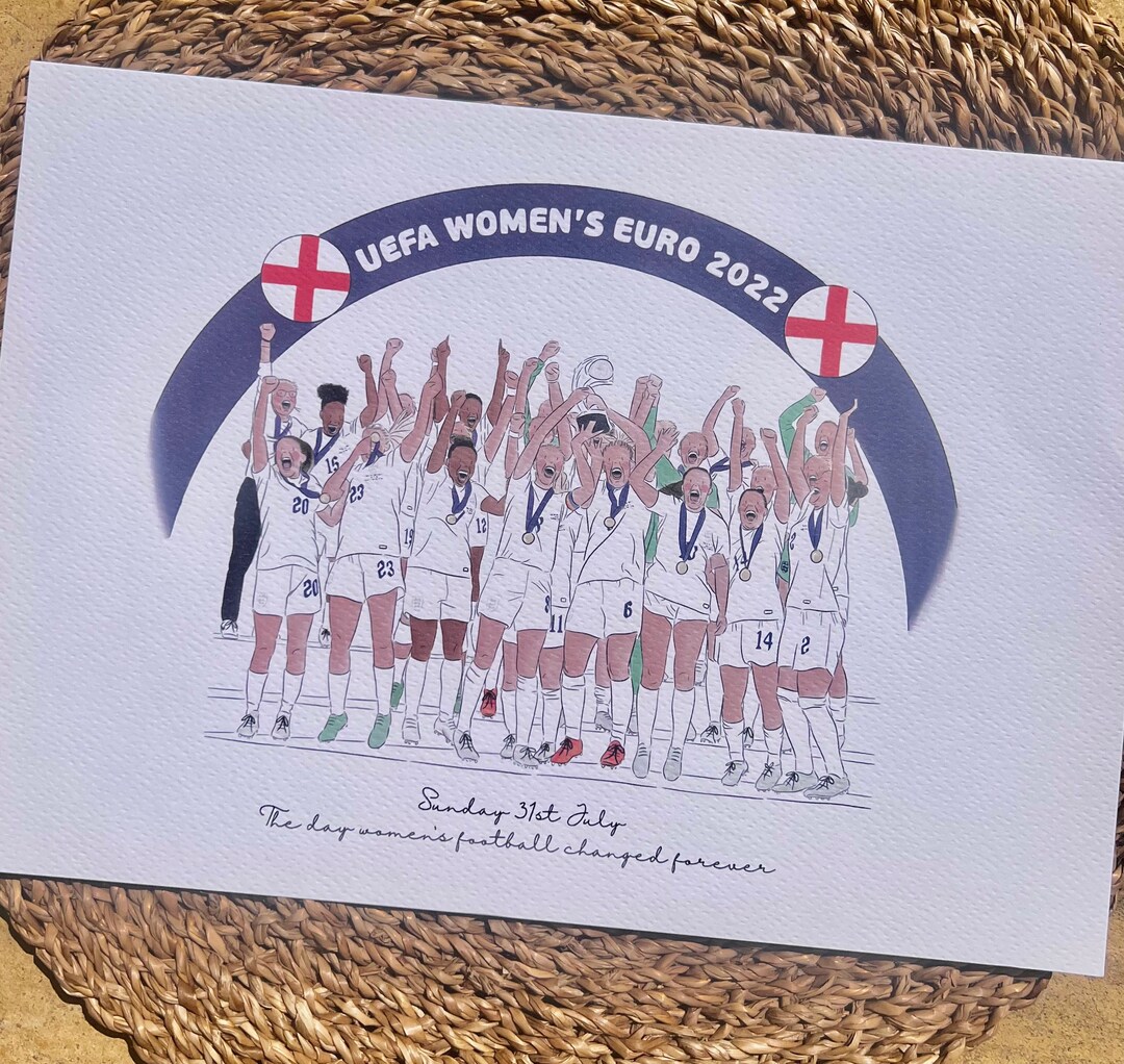 England Womens Football Team Print Lionesses Print Euro Final Wembley ...