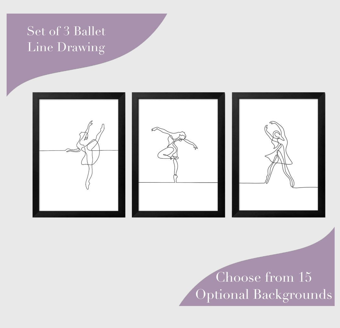 Set of 3 Ballet Line Drawings / Ballet Art / Abstract Line Prints ...