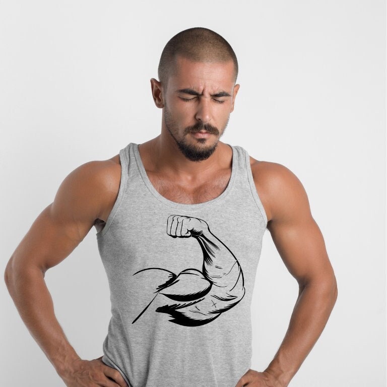 Printable Decal for Gym. Muscle Sticker for Wall Decor, Shirts, Mugs or ...