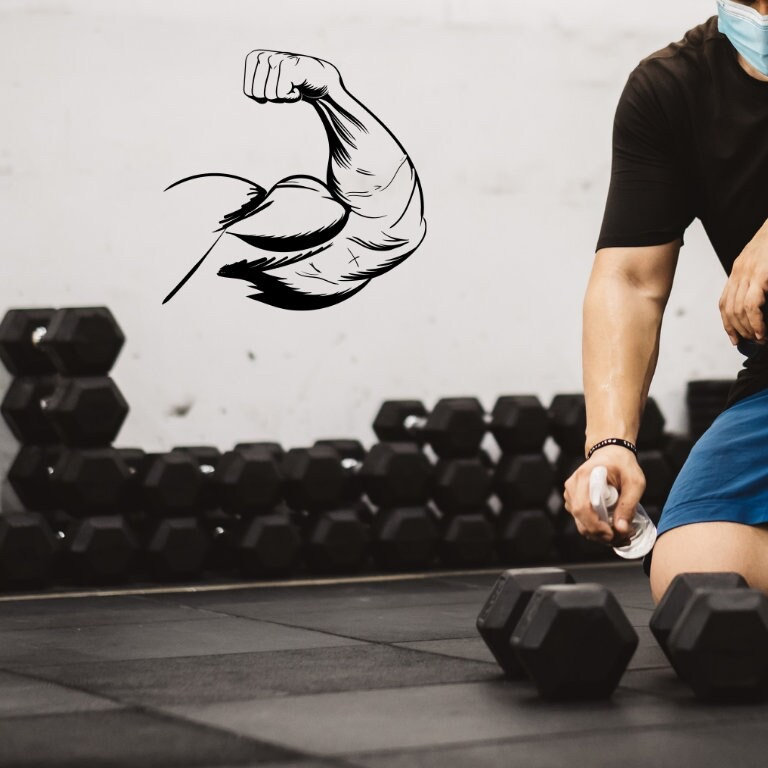 Printable Decal for Gym. Muscle Sticker for Wall Decor - Etsy