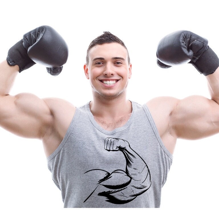 Printable Decal for Gym. Muscle Sticker for Wall Decor, Shirts, Mugs or ...