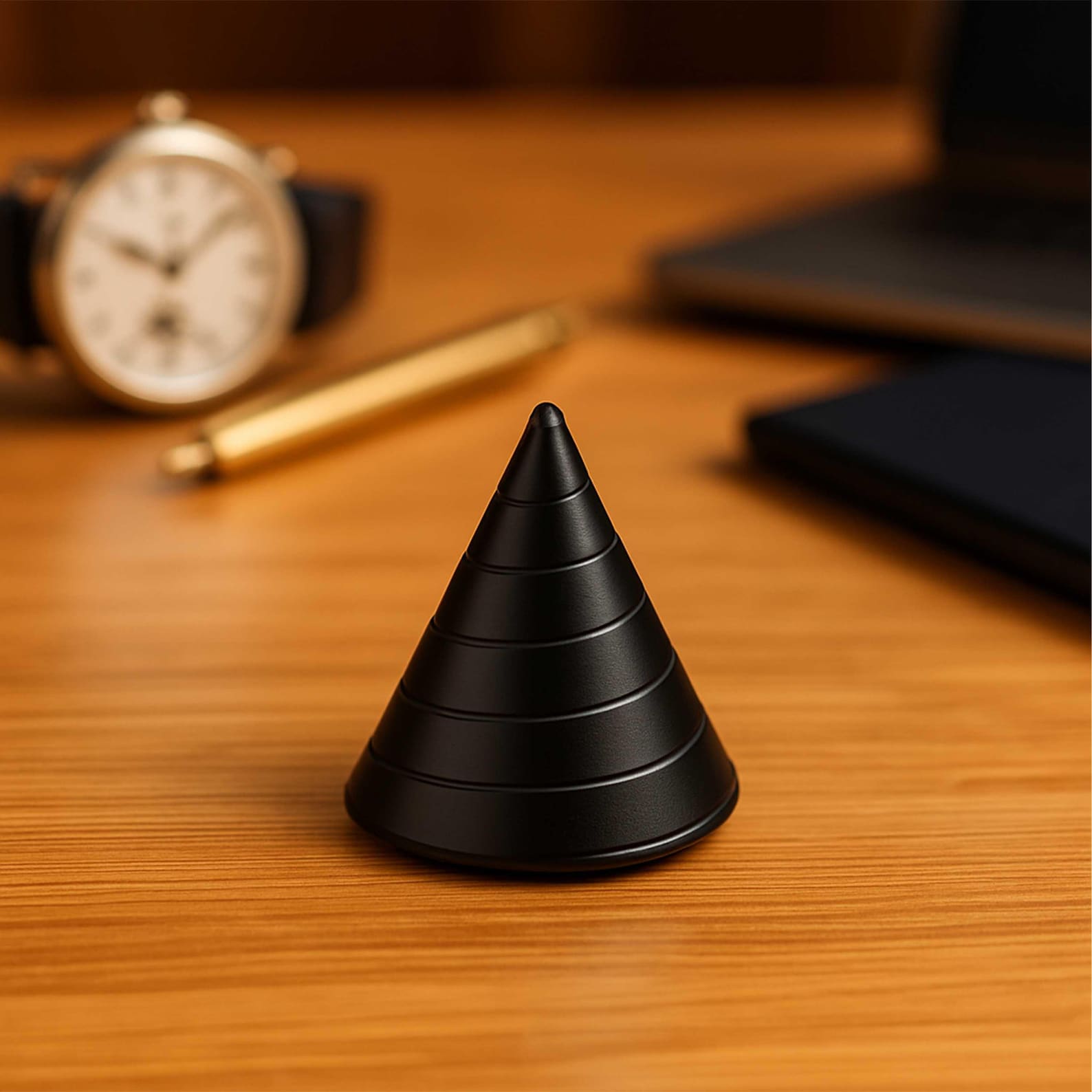 Metal Cone Desktop Spinner – Small Aluminum Desk Toy for Stress Relief ...