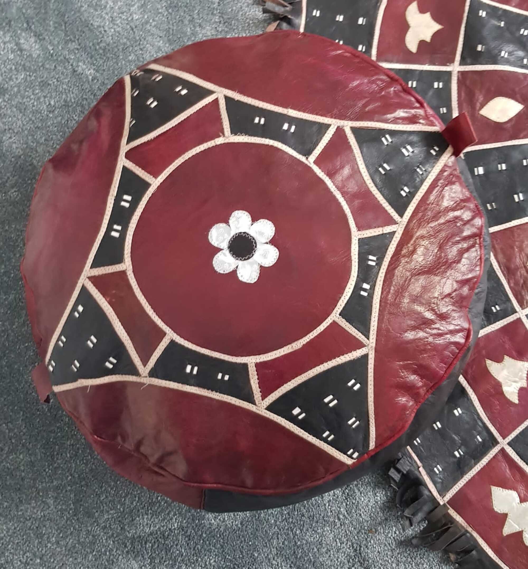 African Vintage Hausa Leather Decorative Carpet Mat With Ottoman - Etsy