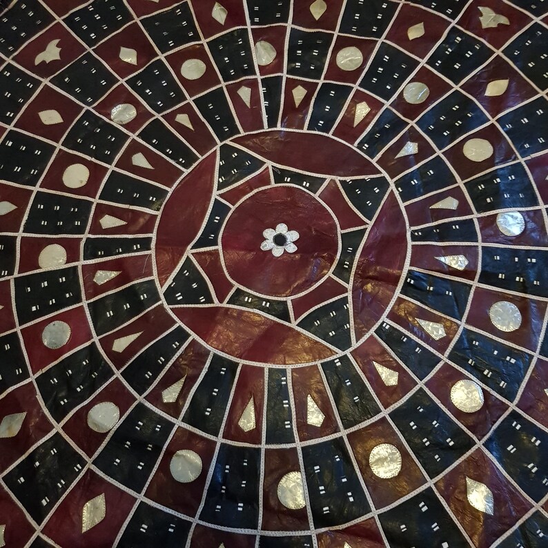 African Hausa Leather Decorative Mat With Ottoman - Etsy Sweden