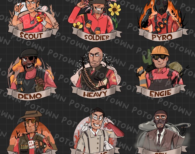 TF2 Team Fortress 2 Sticker Set - Etsy