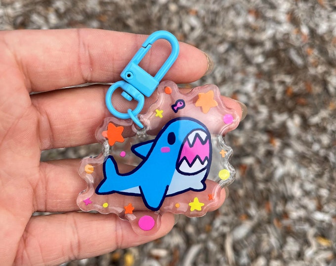 Shark Double Sided Epoxy Acrylic Keychain Charm! - Etsy