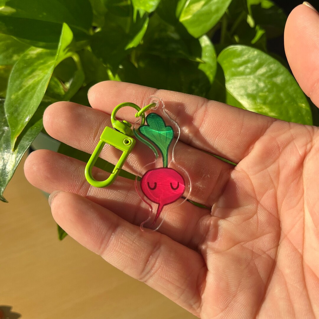 Red Radish Plant Double Sided 2in Acrylic Keychain Charm - Etsy