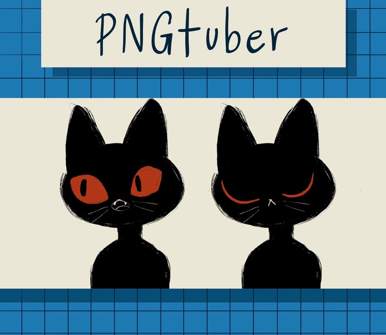 Black Cat Pngtuber | Veadotube | Discord | Twitch - Etsy