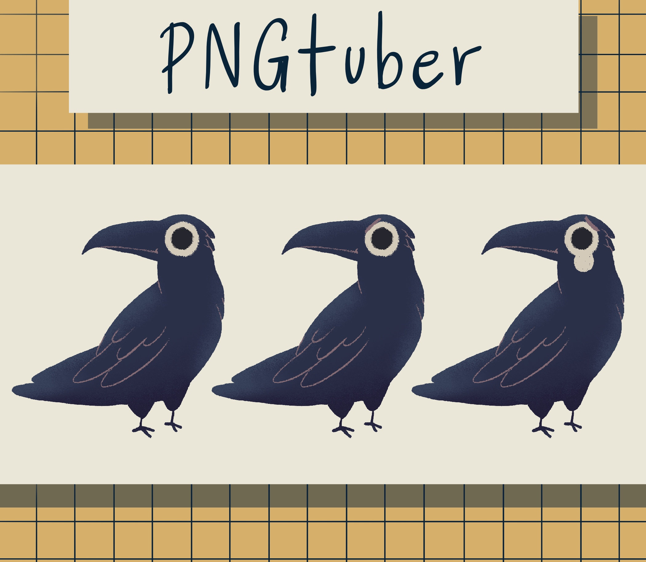 Crow Pngtuber + 2 Expressions | Veadotube | Discord | Twitch - Etsy
