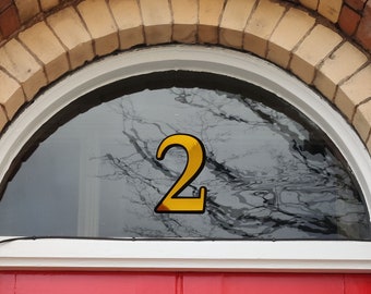 Gold Leaf Style Transom Fanlight Window Front Door Number, Victorian ...