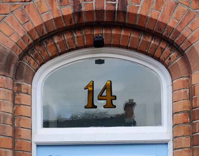 Gold Leaf Style Transom Fanlight Window Front Door Number, Victorian ...