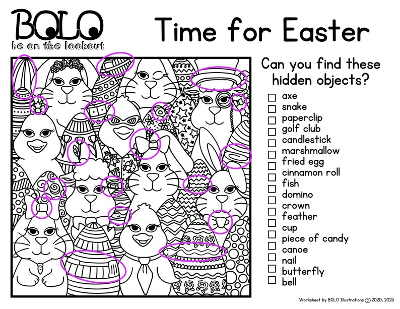 Eastertime Bunny, Chicks, and Eggs - BOLO - Be on the Look Out, Hidden ...