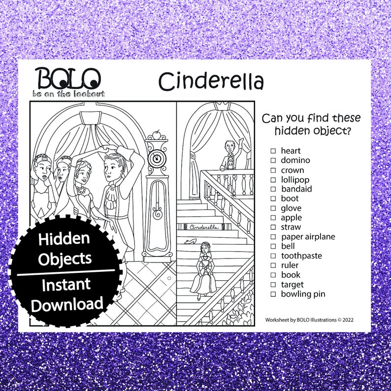 Cinderella BOLO Be on the Look Out, Hidden Objects, Pictures, Coloring ...