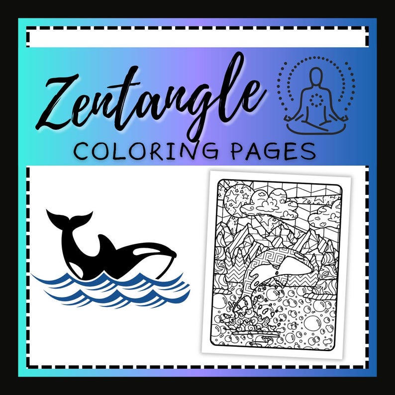 Jumping Orcas - Killer Whales - Zentangle Pattern Coloring Page, Nature ...