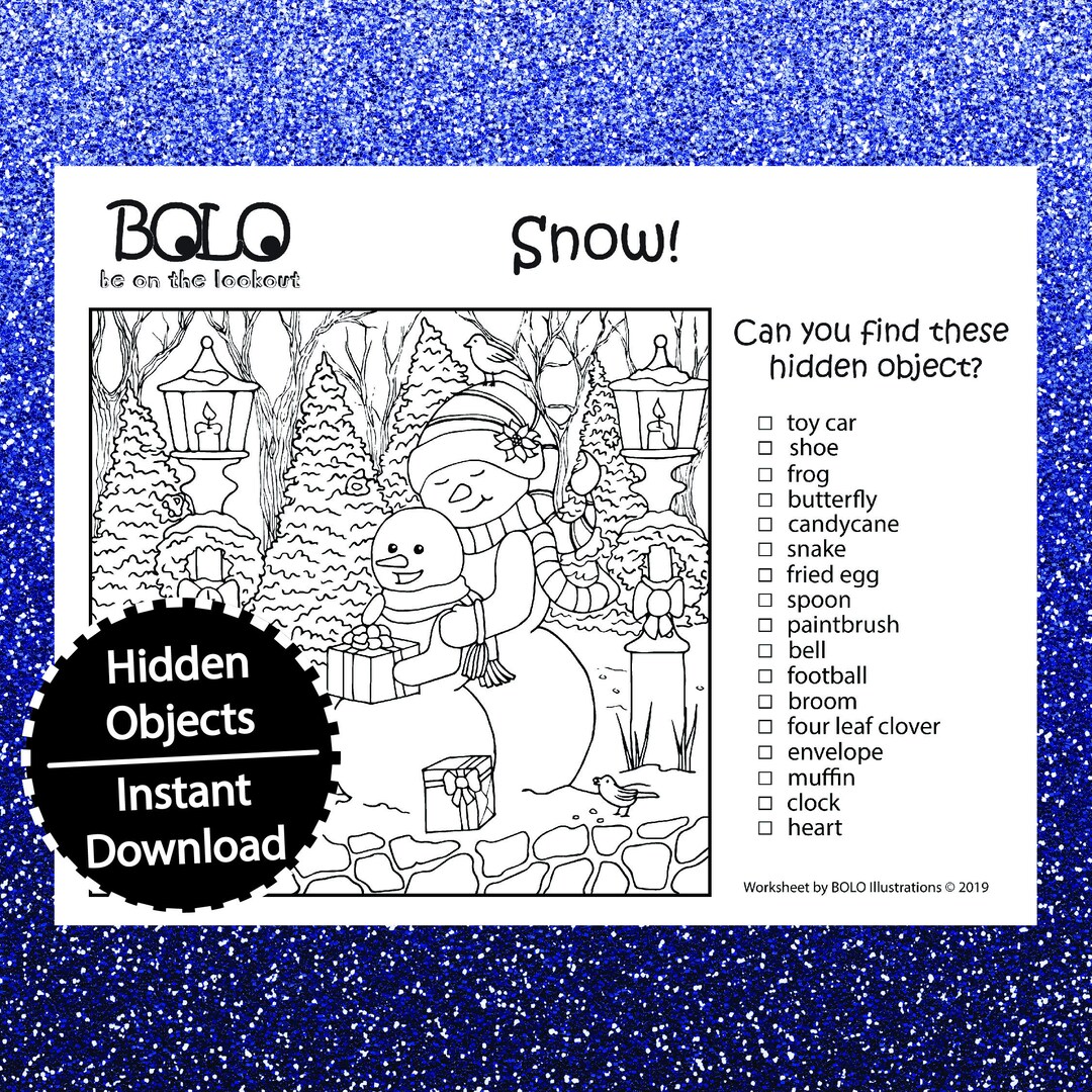 Snowmen and Pup - BOLO - Be on the Look Out, Hidden Objects, Pictures ...