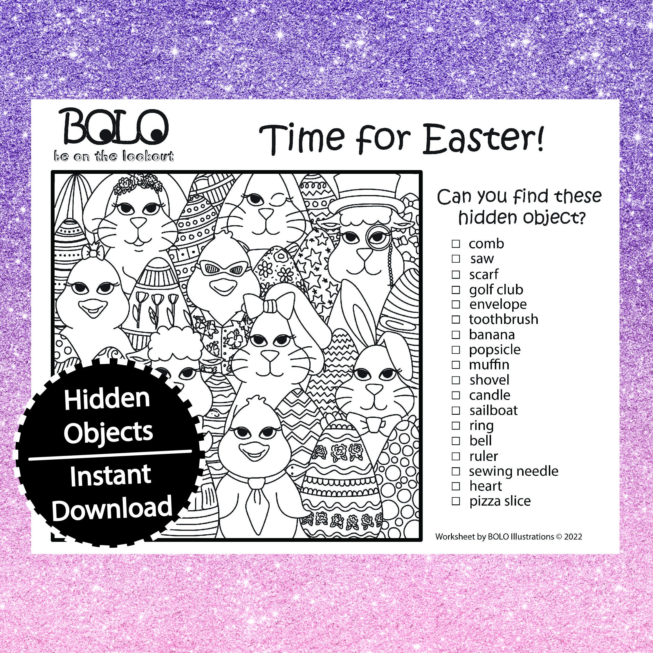 Eastertime Bunny, Chicks, and Eggs - BOLO - Be on the Look Out, Hidden ...