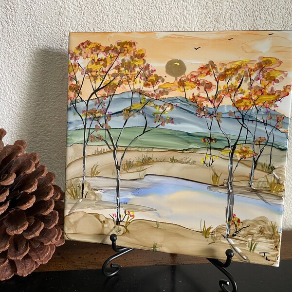 Alcohol Ink Art With Gold Leaf - Etsy