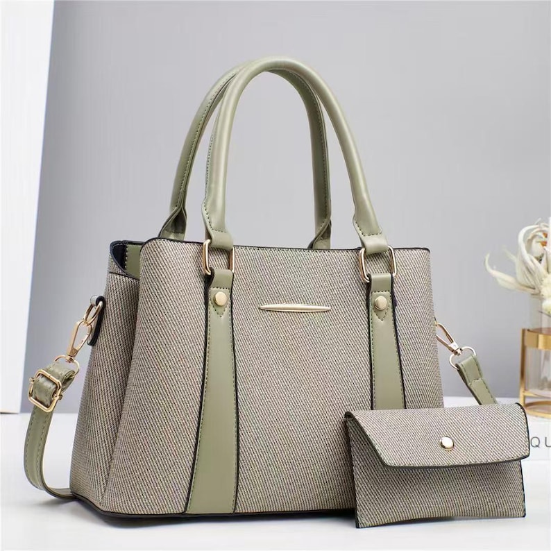 2 in 1, Medium Size 3 Compartments Top Handle Crossbody Shoulder Bag ...