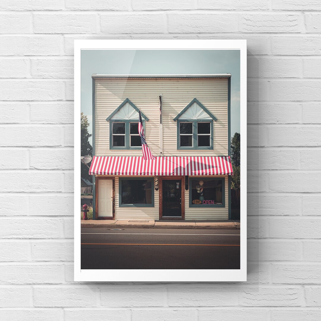 Rural Barber Shop Print: Small Town Nostalgia Photography - Etsy