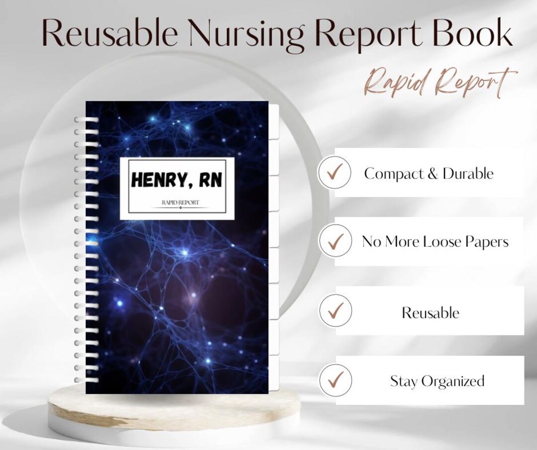 Reusable Nursing Report Book- Neurons - Etsy