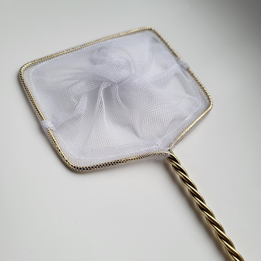 Golden Fish Net With 12-inch Handle, Aquarium Maintenance Tool, Riia ...