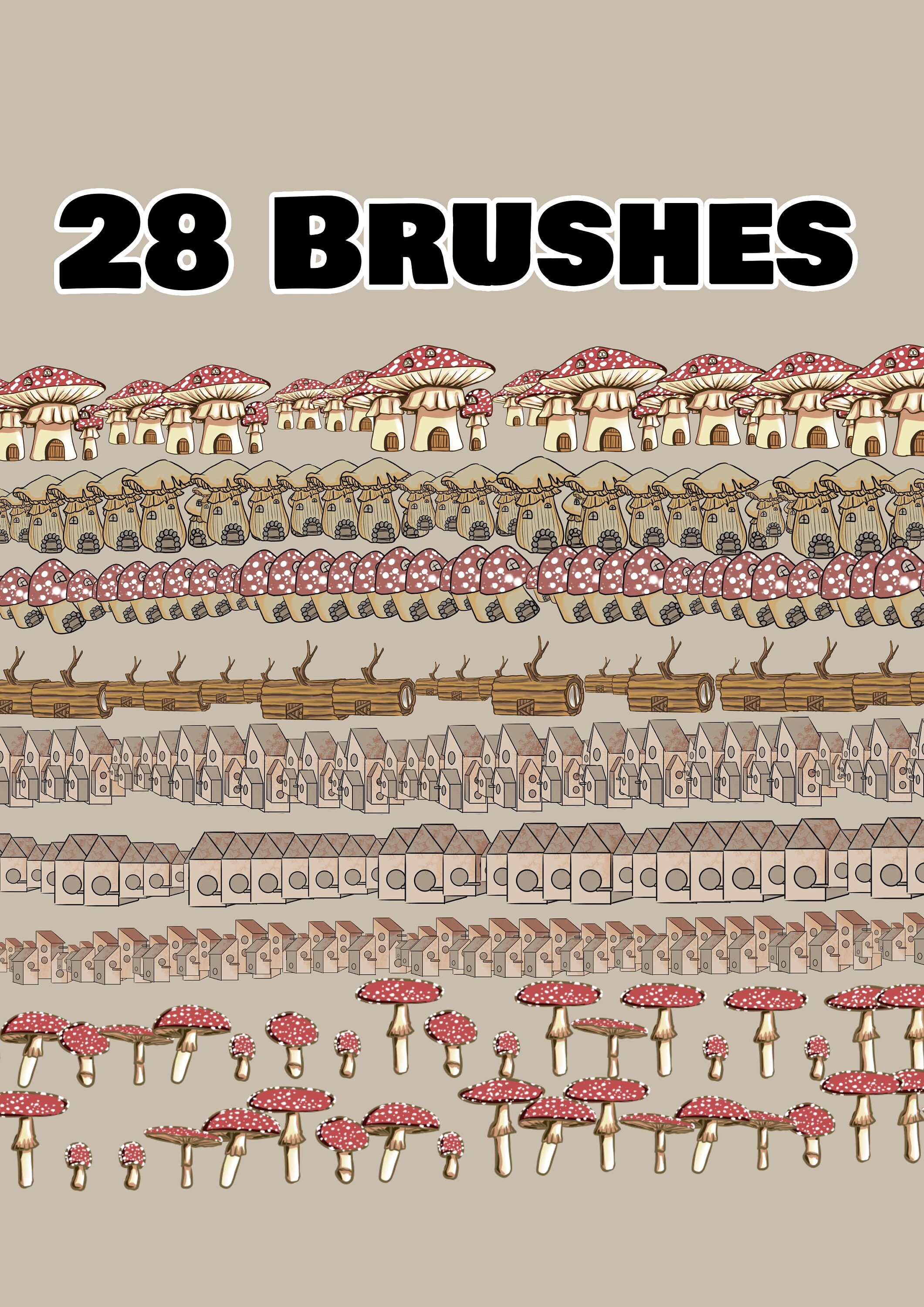 28-expansion Fairy Mushroom Map Brush Set for Krita - Etsy