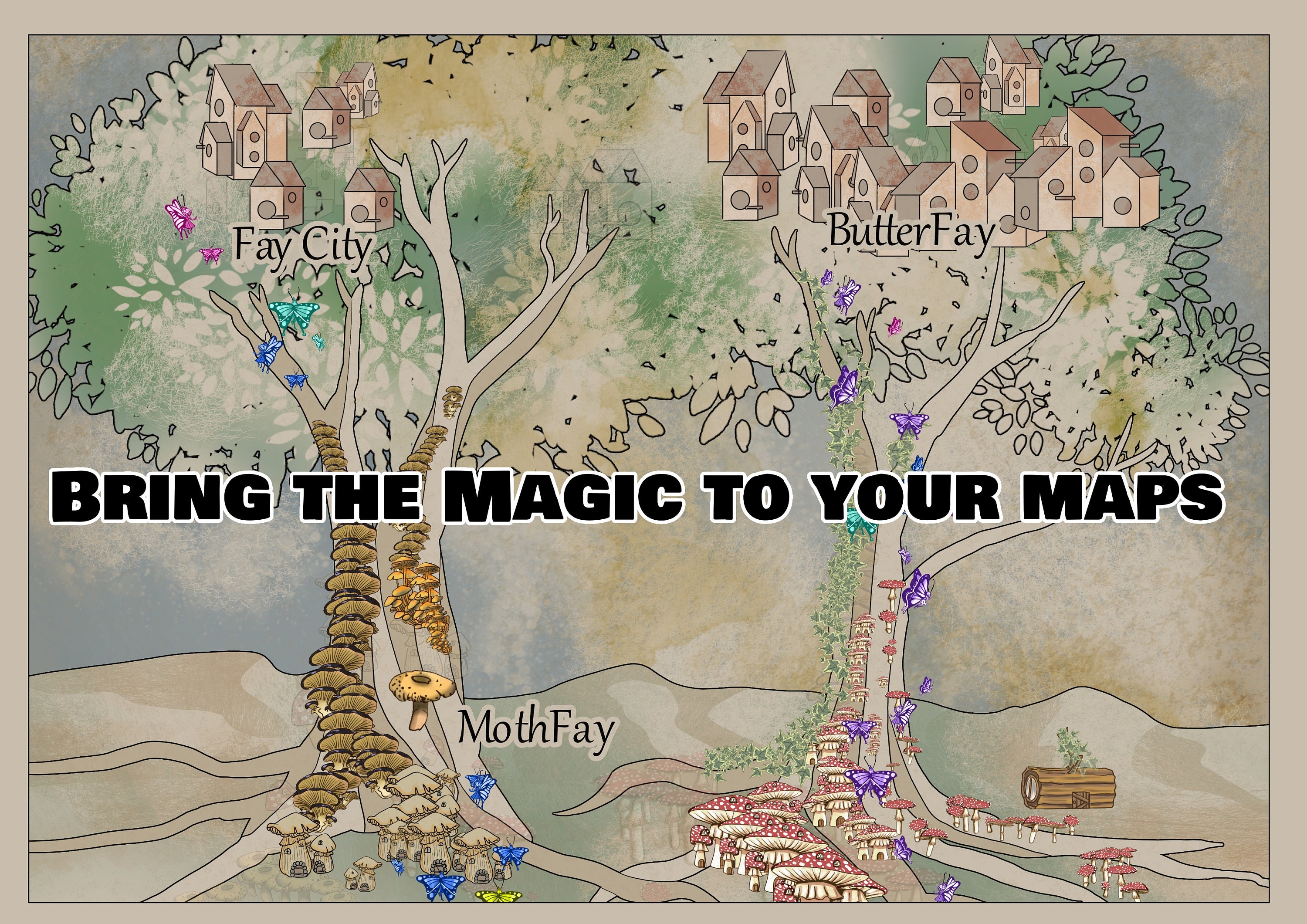 28-expansion Fairy Mushroom Map Brush Set for Krita - Etsy