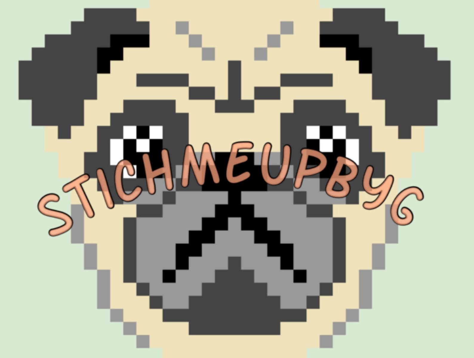 Pug, Crochet With Colours Chart, Tapestry Crochet, Intarsia Chart ...