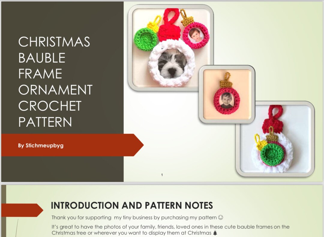 Christmas Bauble Frame Crochet Pattern Christmas Ornament - Etsy