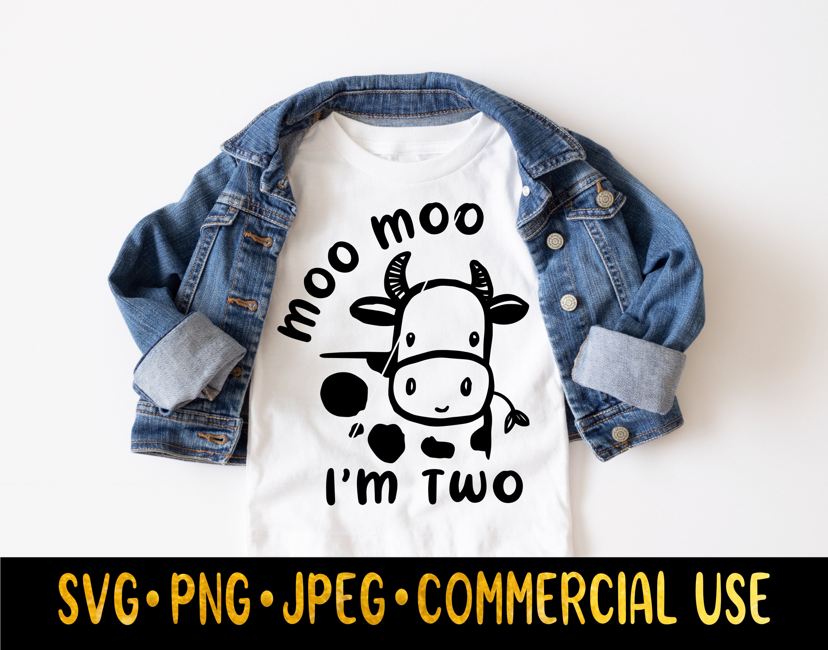 Moo Moo I'm Two SVG - Etsy