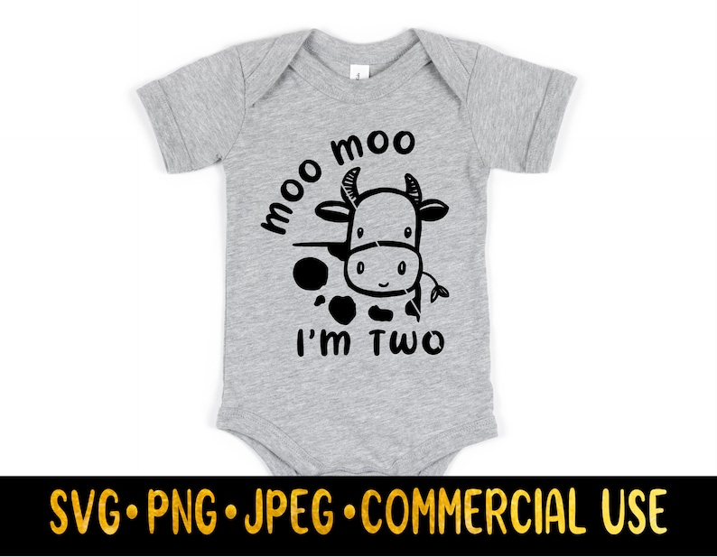 Moo Moo I'm Two SVG - Etsy