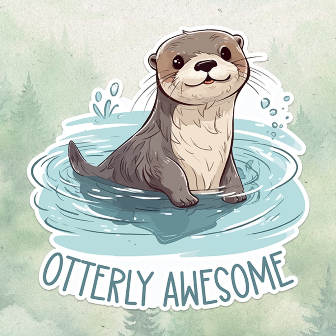 Otter Sticker, Waterproof Vinyl Decal, Animal Lover Gifts - Etsy