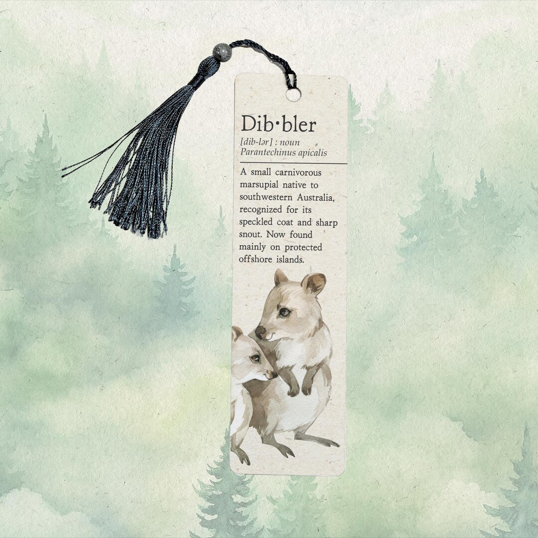 Watercolor Dibbler Bookmark, Dictionary Definition Art, Cute Book Lover ...