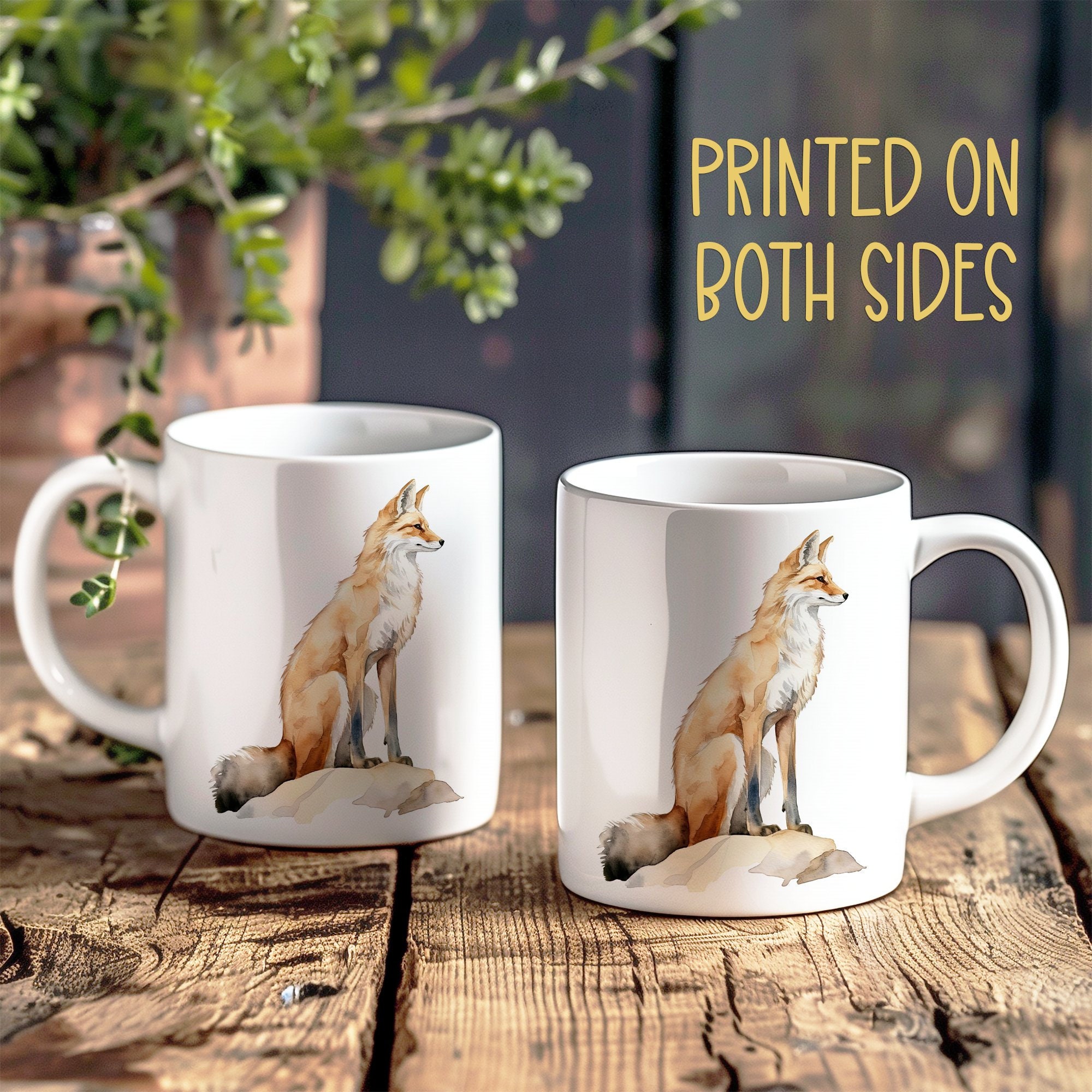 Fox Mug - Personalized Ceramic Coffee Mug - Watercolor - Etsy