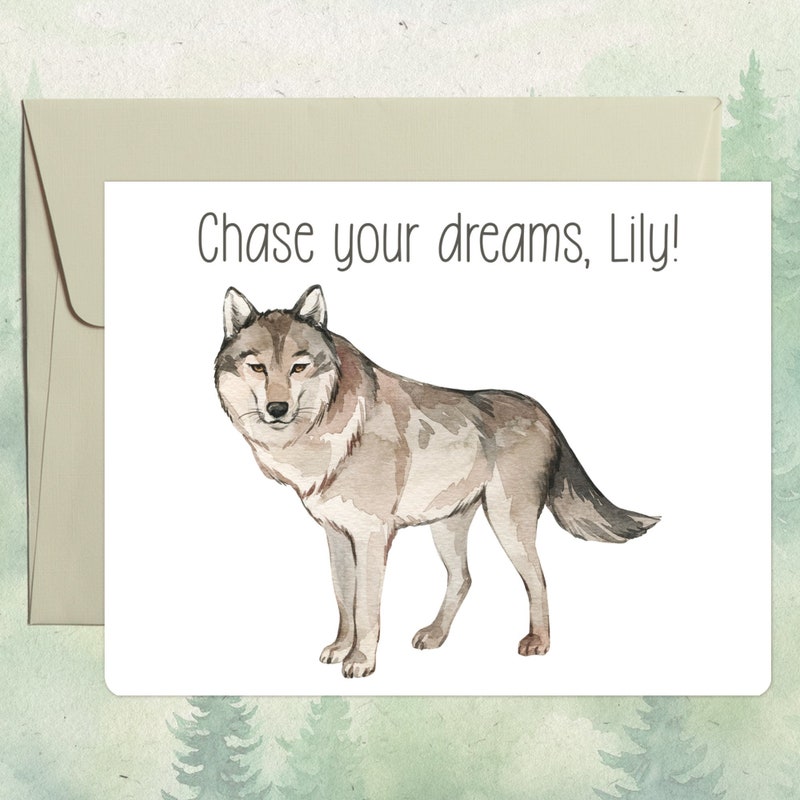 Wolf Card - Etsy