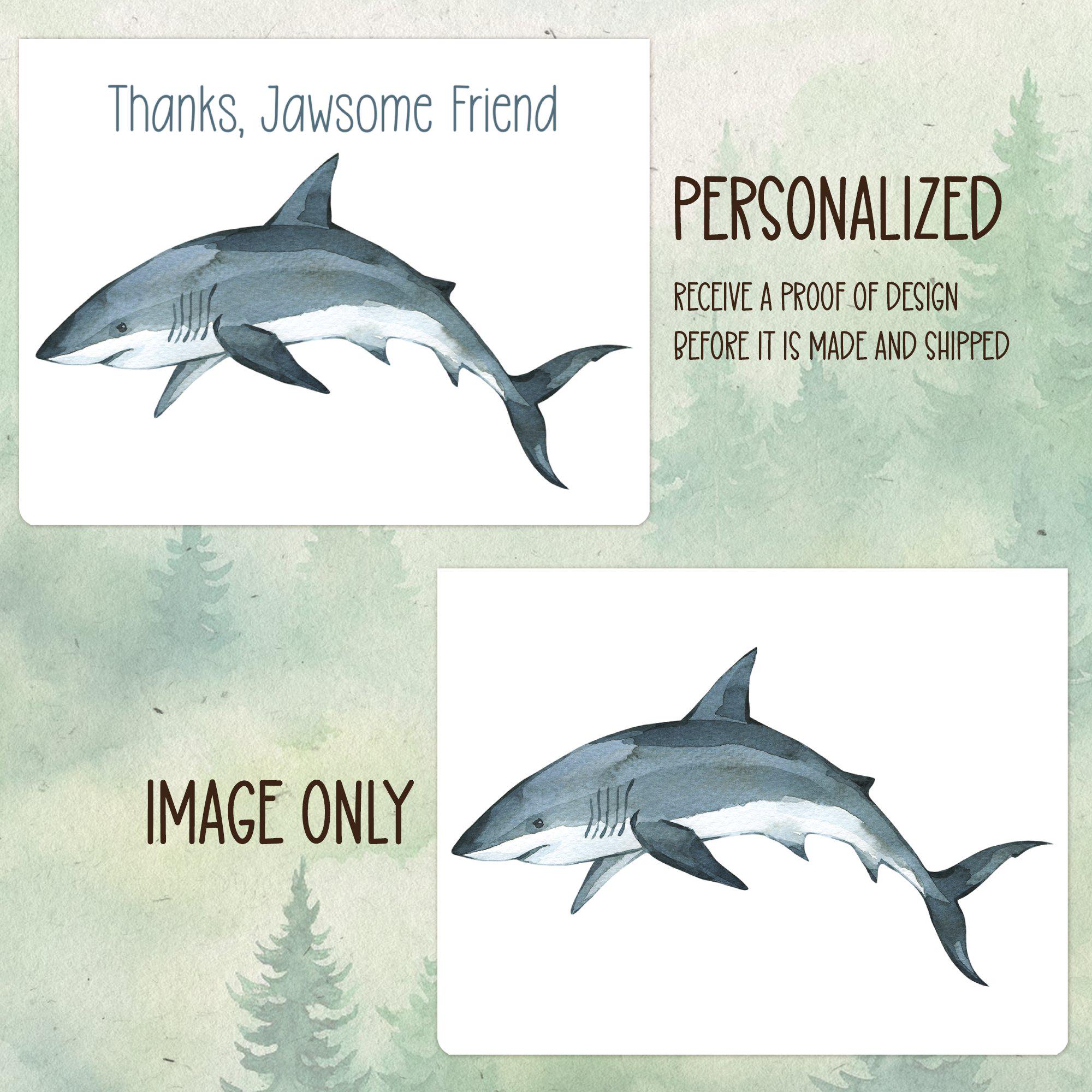 Custom Handmade Shark Card, Cute Animal Lover Gift, Personalized Animal ...