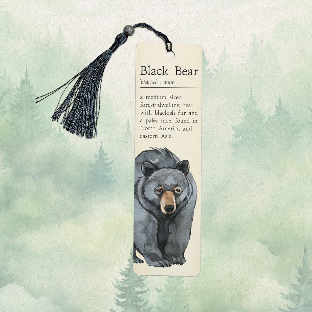 Black Bear Bookmark, Cute Dictionary Definition, Book Lover Gift - Etsy