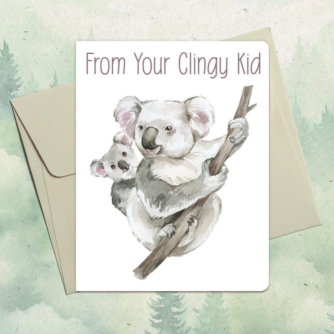 Custom Handmade Koala Mother's Day Card, Cute Animal Lover Gift ...