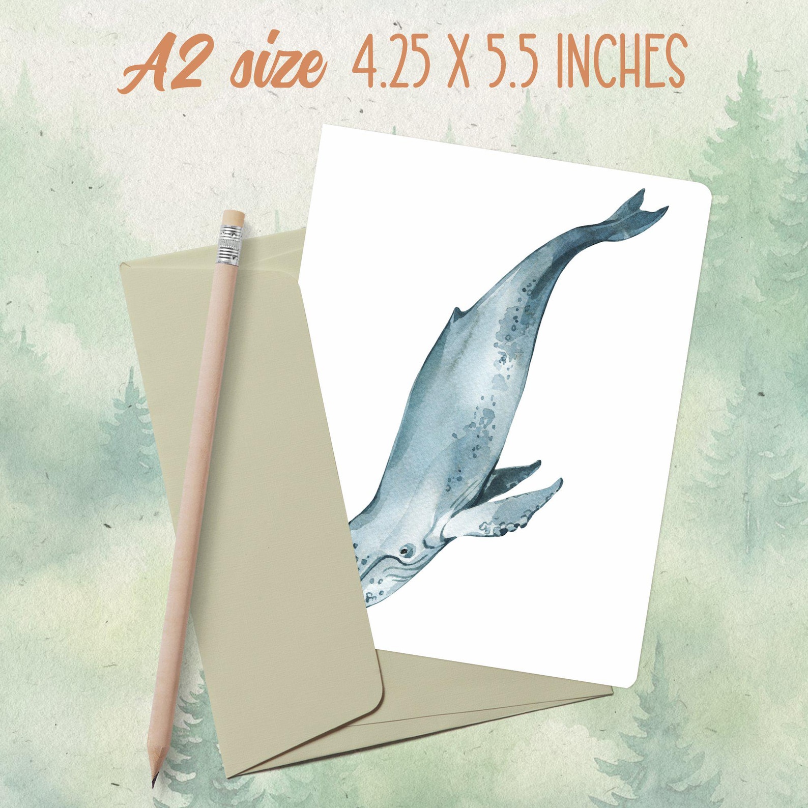 Custom Handmade Humpback Whale Card, Cute Animal Lover Gift ...