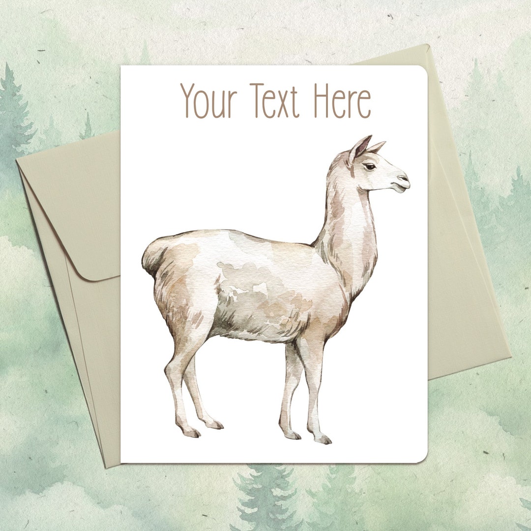 Llama Card. Personalized Handmade Greeting Card. Animal Lover Gifts - Etsy