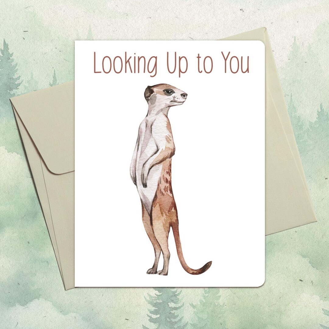 Custom Handmade Meerkat Card, Cute Animal Lover Gift, Personalized ...