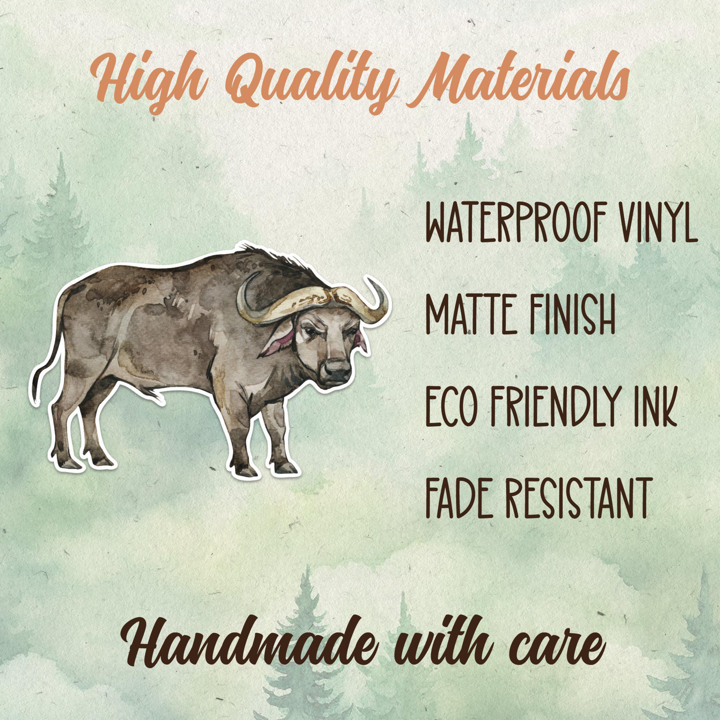 Waterproof Vinyl Buffalo Sticker, Cute Animal Lover Gift, Great Decal ...