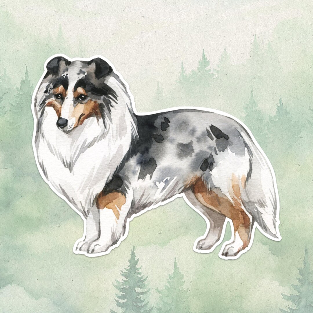 Waterproof Vinyl Sheltie Sticker, Cute Dog Lover Gift, Great Decal for ...