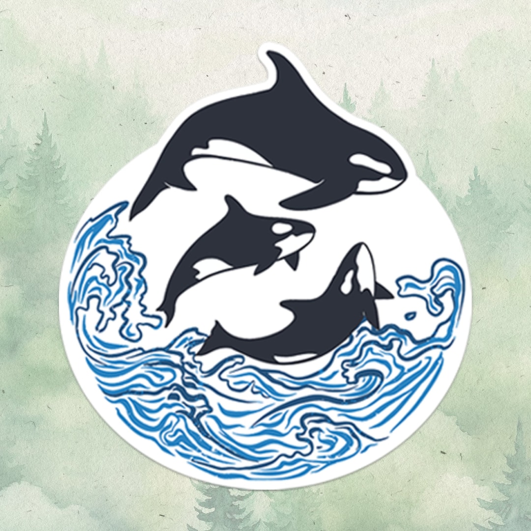 Orca Sticker, Waterproof Vinyl Decal, Animal Lover Gifts - Etsy