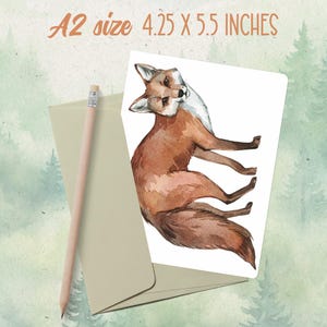 Custom Handmade Fox Card, Cute Animal Lover Gift, Personalized Animal ...