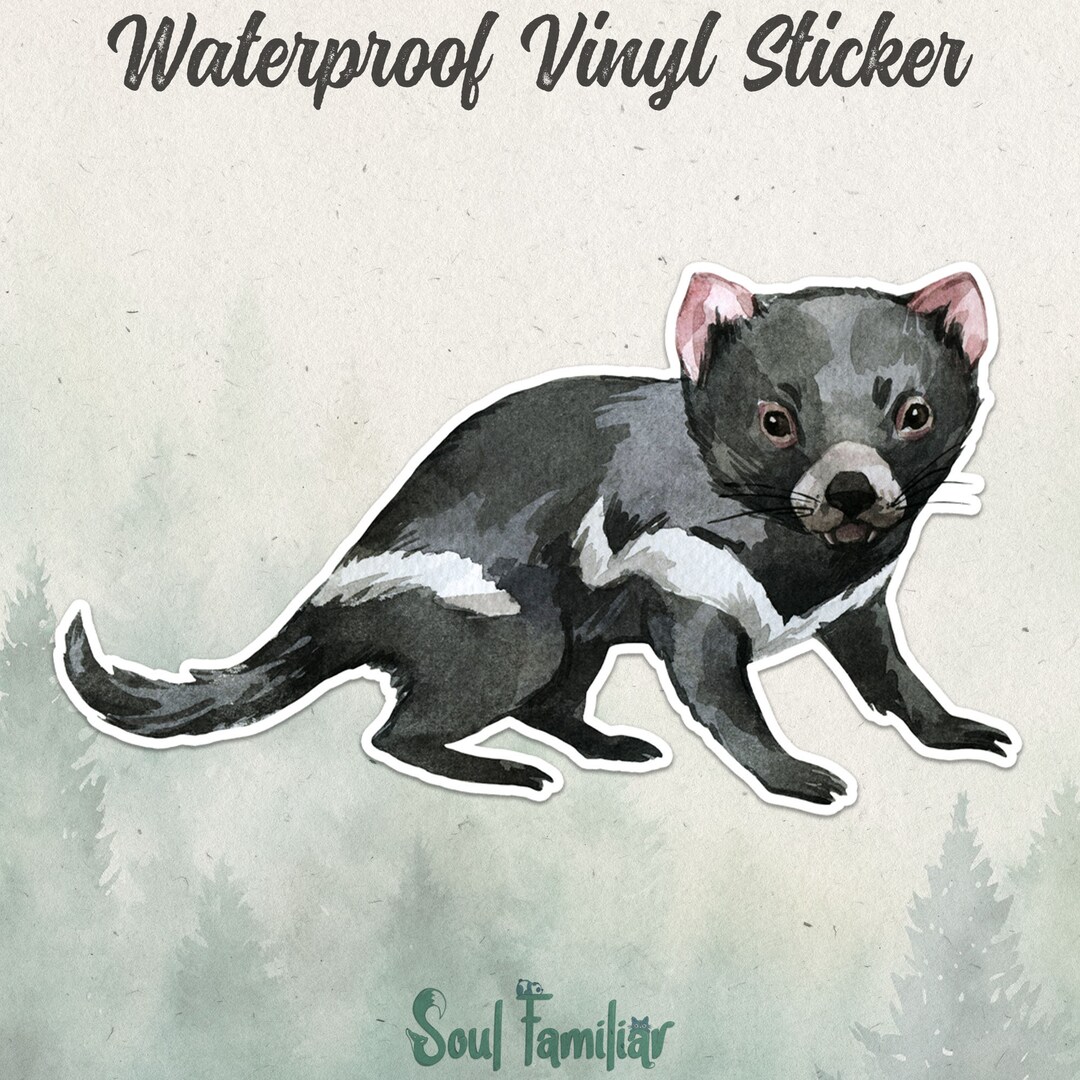 Tasmanian Devil Sticker Waterproof Vinyl Decal Watercolor - Etsy