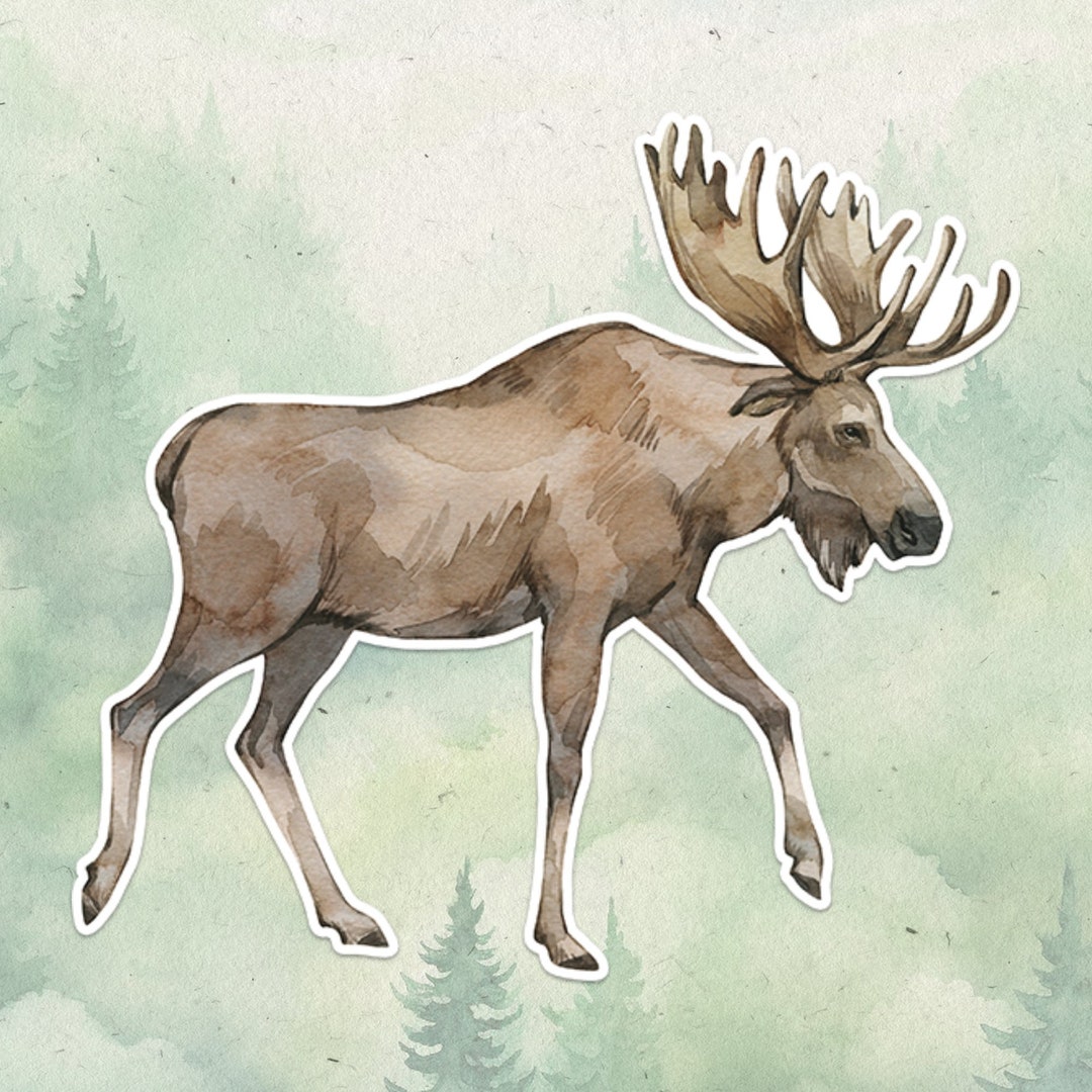 Moose Sticker, Waterproof Vinyl Decal, Animal Lover Gifts - Etsy