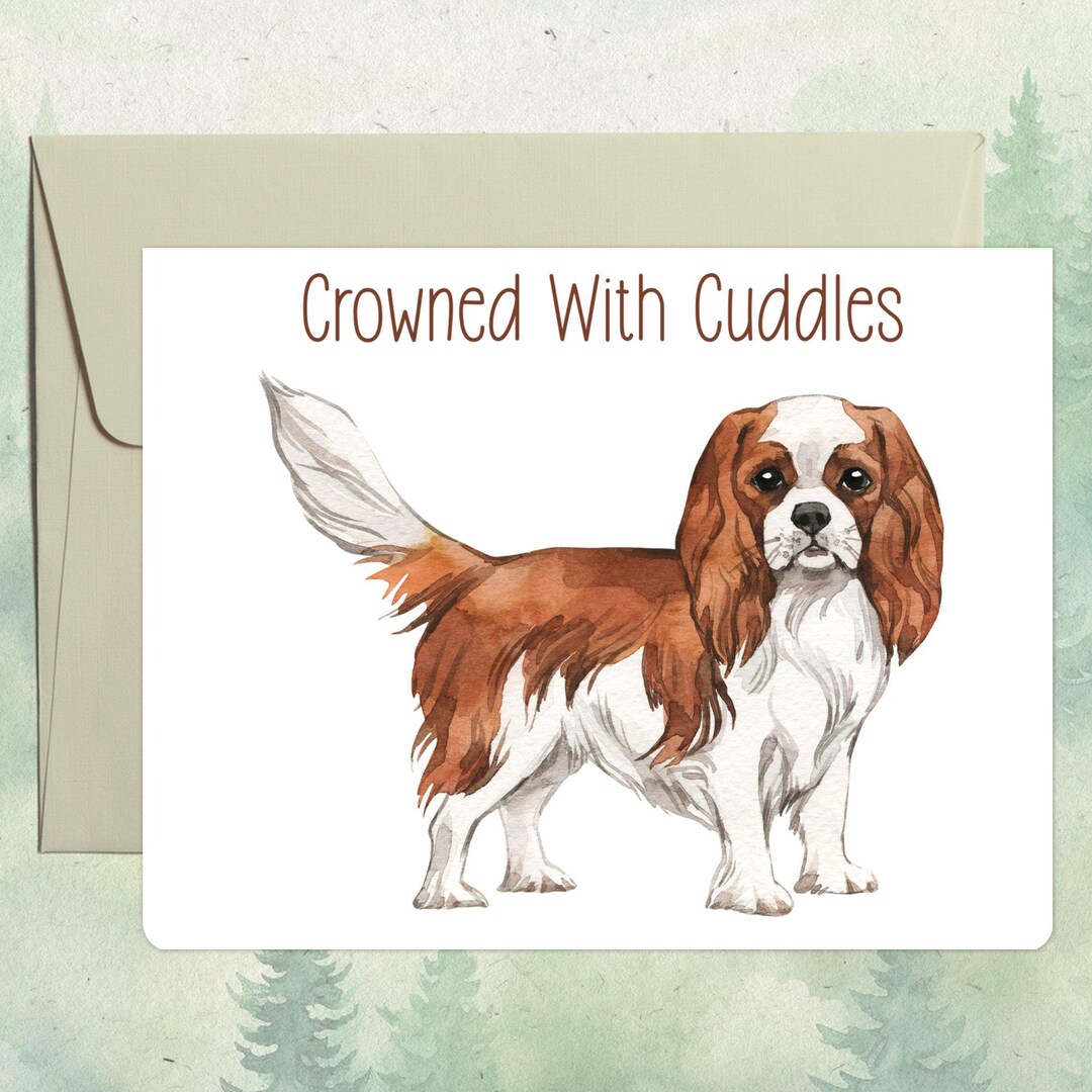 Custom Handmade King Charles Spaniel Card, Cute Pet Lover Gift ...