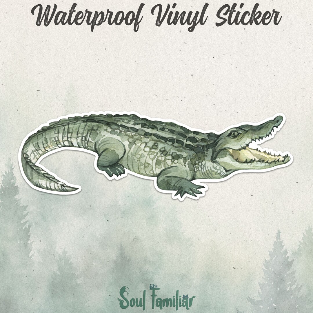 Crocodile Sticker Waterproof Vinyl Decal Watercolor - Etsy