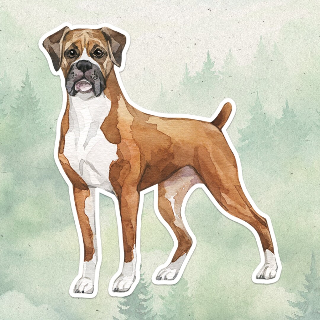 Boxer Sticker, Waterproof Vinyl Decal, Dog Sticker - Etsy